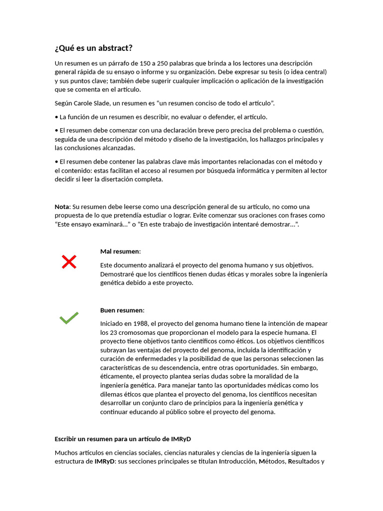 Definición y función del abstract | PDF | Sumario abstracto) | Science