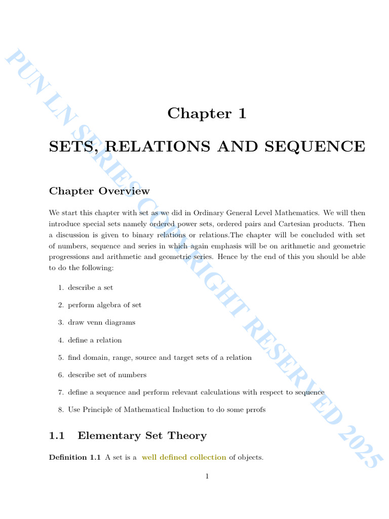 Chapter One MTH 111 Lecture Note Main | PDF | Function (Mathematics) | Set (Mathematics)