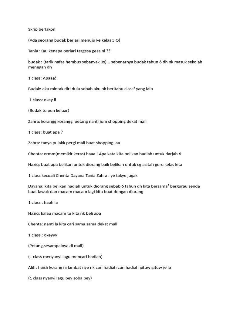 Skrip Berlakon 5 Qayyum | PDF