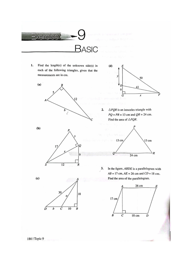 Sec 2 Math - Pythagoras' Theorem | PDF