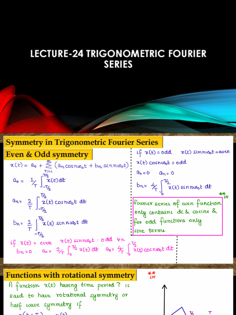 Lecture 18 Trigonometric Fourier Series Pdf