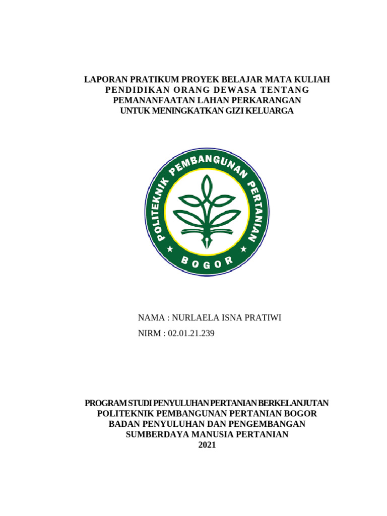 PPB.1B - 22.nurlaela Isna Pratiwi - Proyek Belajar POD | PDF
