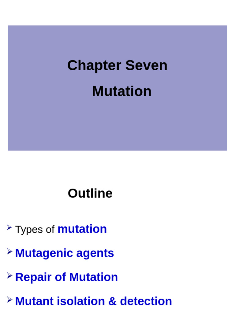 Chapter 7-Molecular Biology | PDF | Mutation | Point Mutation