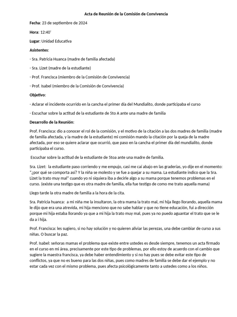 3er Acta Borrador | PDF