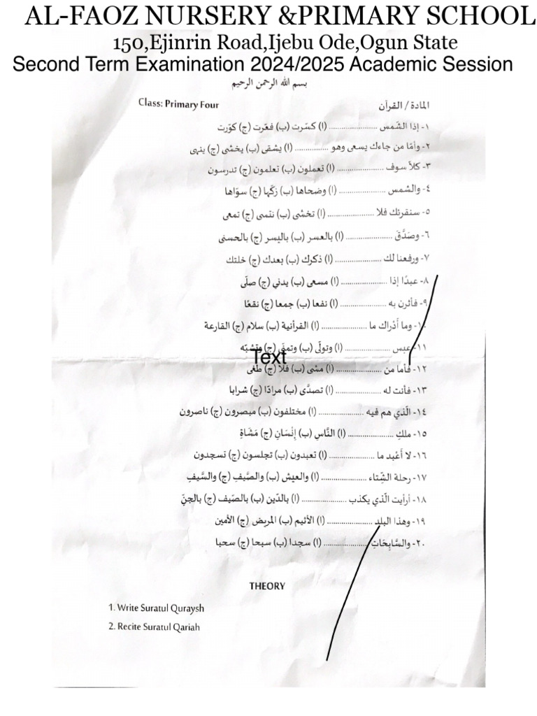 Class Primary Four | PDF