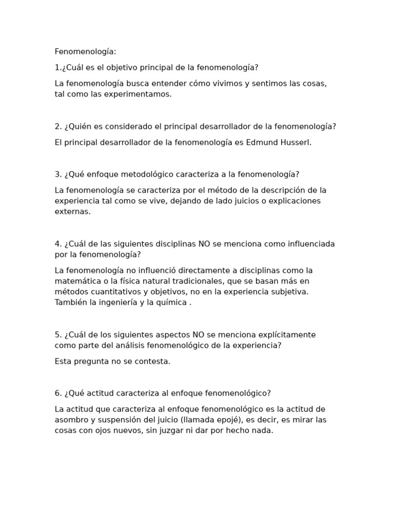 Fenomenología | PDF | Fenomenología (filosofía) | Edmund Husserl