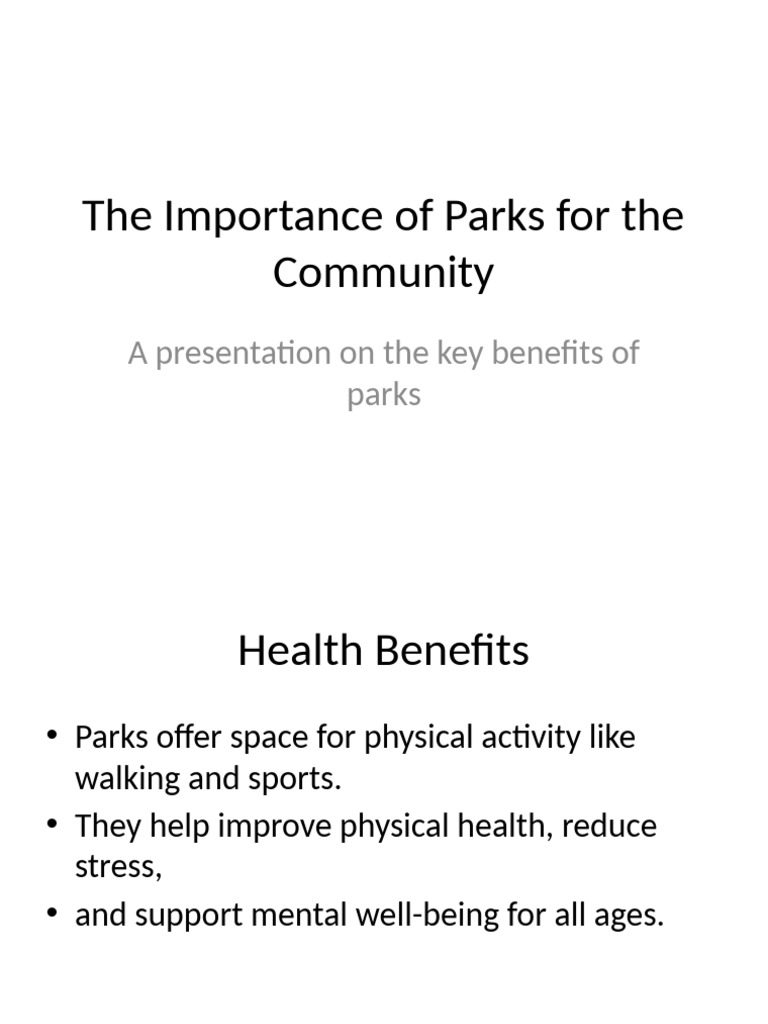 Parks Benefits Presentation | PDF