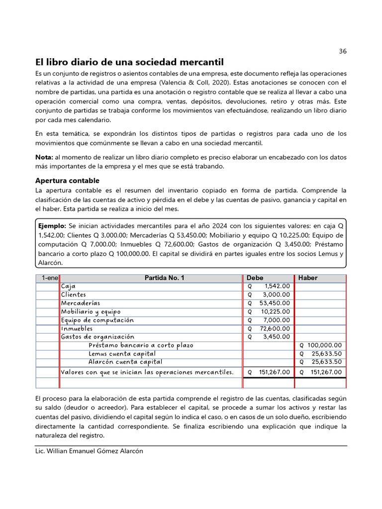 Ejemplos de Partidas y Sus Explicaciones | PDF | Pagos | Bancos