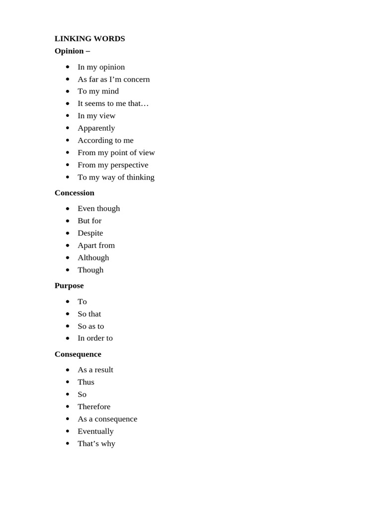 Linking Words | PDF