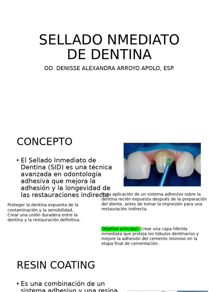 Sellado Inmediato de Dentina | PDF | Adhesivo | Materiales