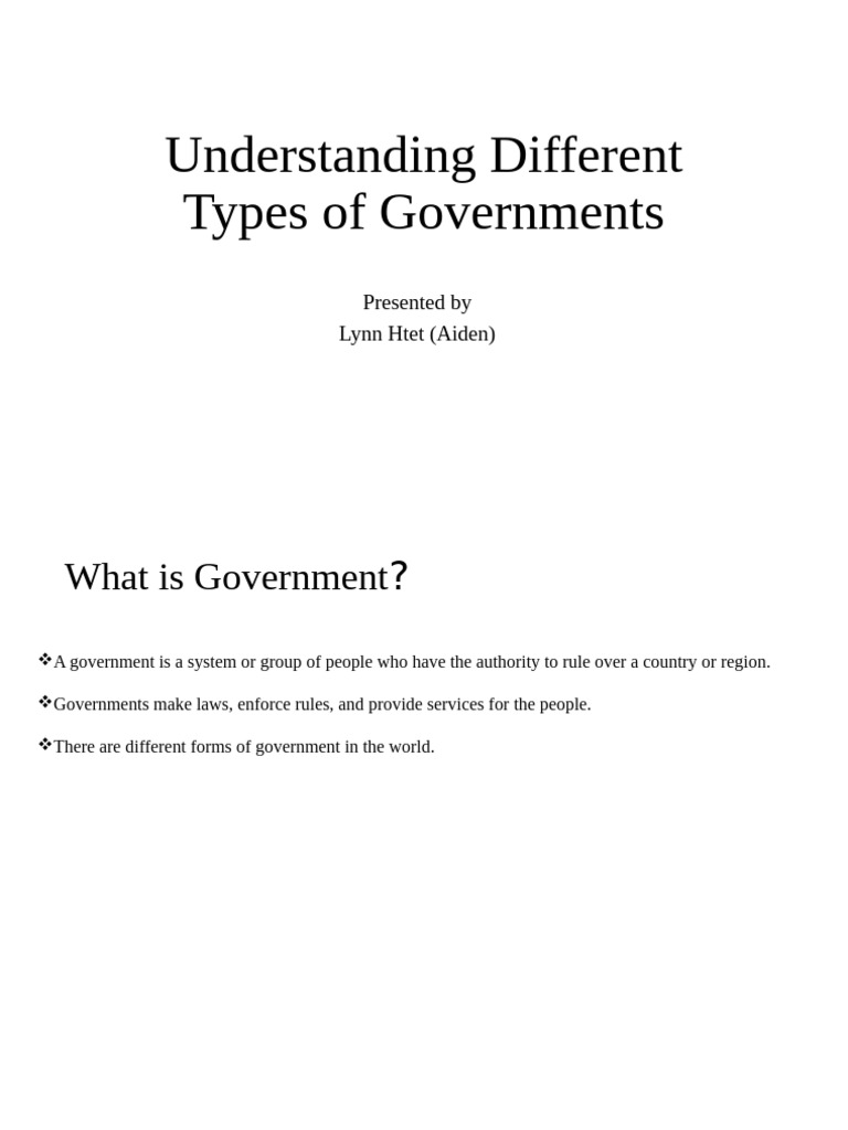Understanding Different Types of Governments | PDF