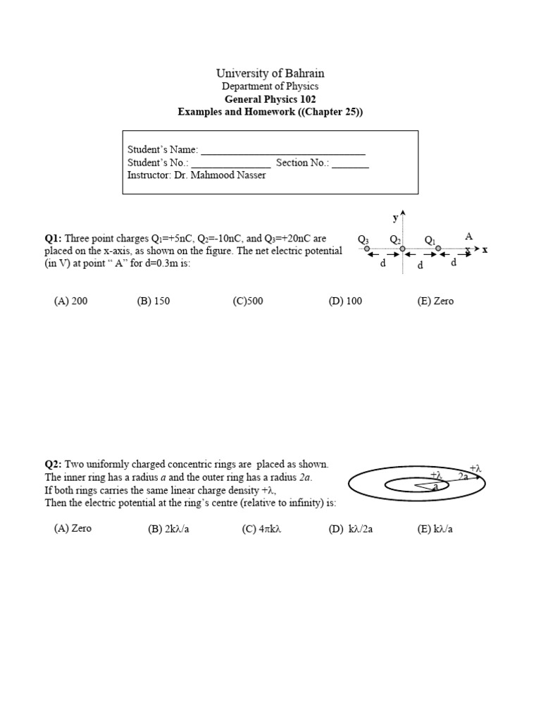 University of Bahrain: General Physics 102 Examples and Homework ...