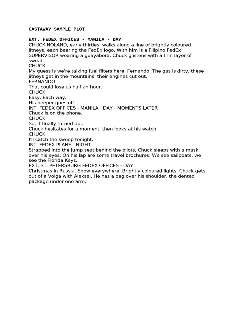 Castaway Sample Plot | PDF