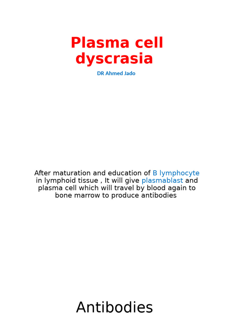 Plasma Cell Dyscrasia | PDF