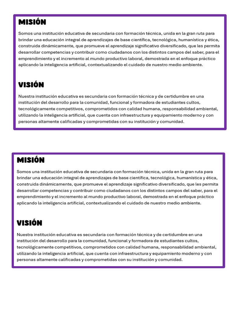 Mision y Vision | PDF