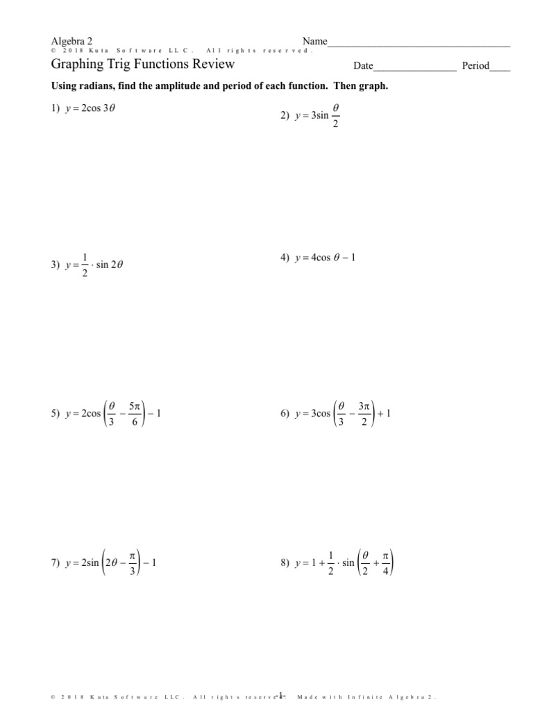 Graphing Trig Functions Review | PDF | Elementary Geometry | Complex ...