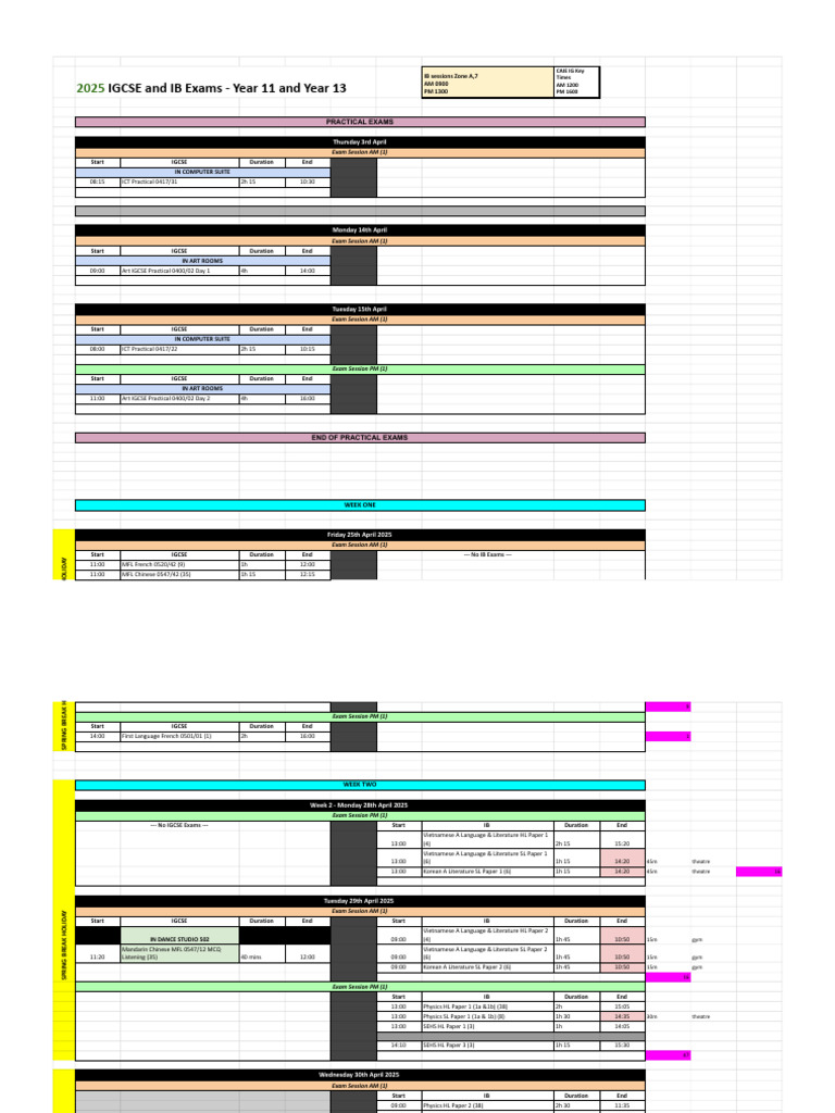 Student View of IB & IG Exam Timetable 2025 - Student View IB & IG ...