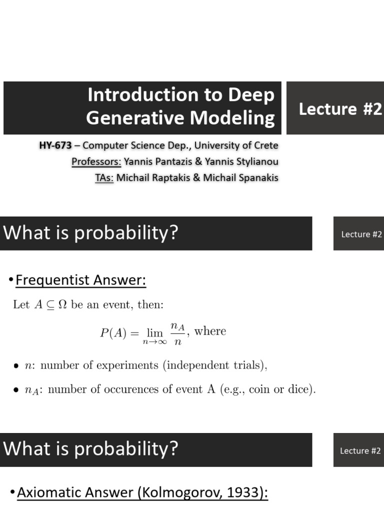 Lecture-02 Probability Basics | PDF | Probability Density Function | Normal Distribution