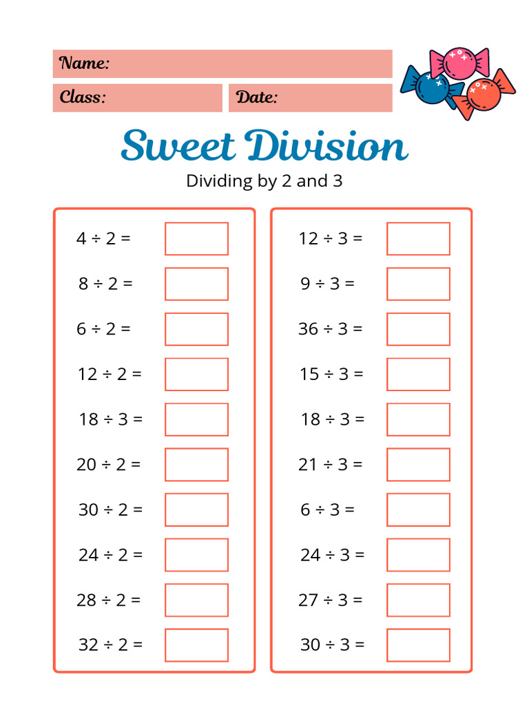 Sweet Division Worksheet | PDF