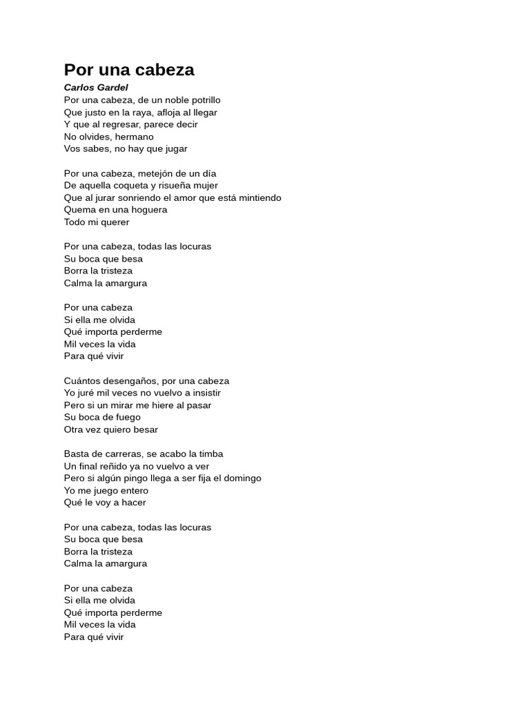 Letras de Cancion | PDF