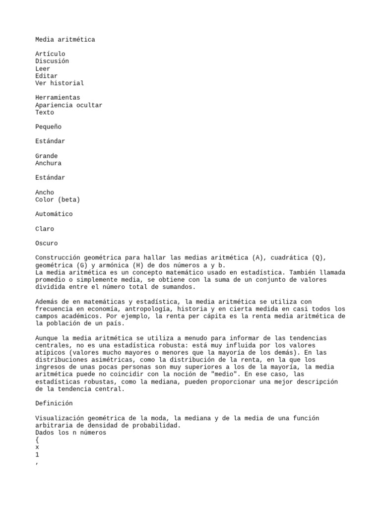Media Aritmética: Definición y Propiedades | PDF | Media | Significado ...