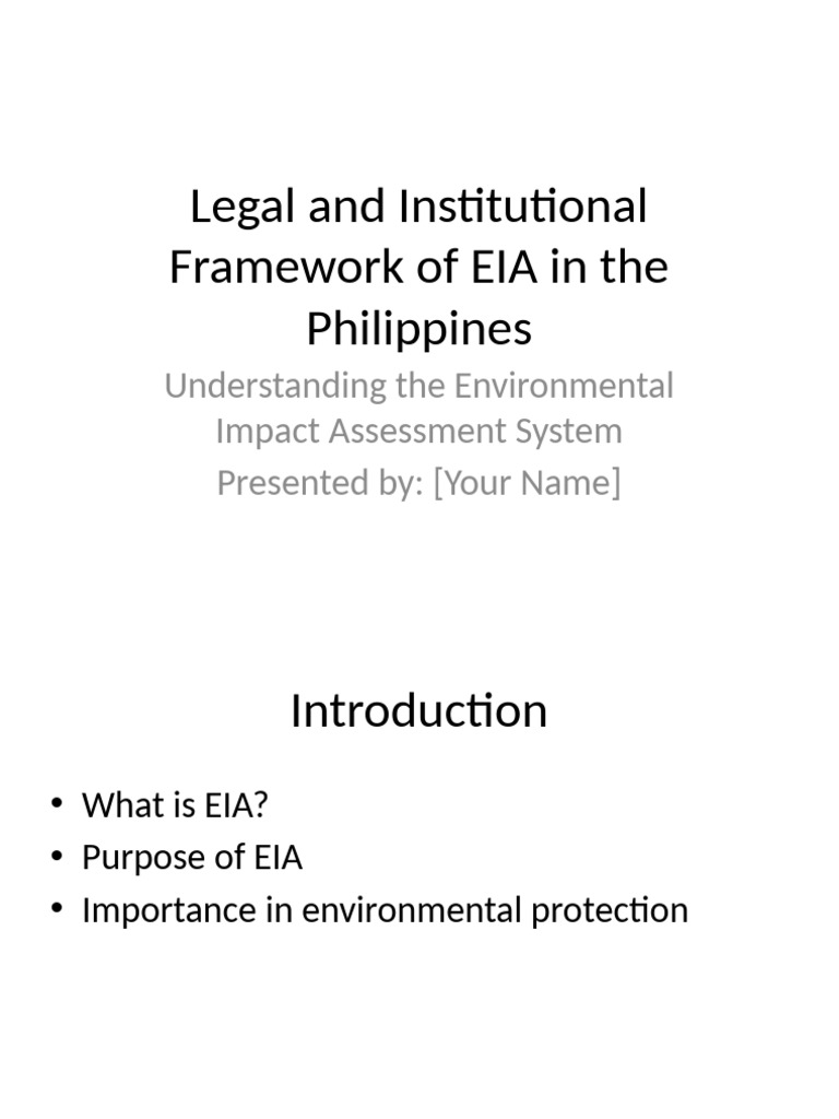 EIA Framework Philippines Presentation | PDF