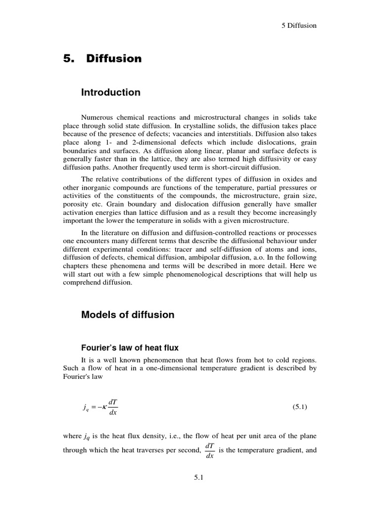 KJM5120 Defects and Transport Compendium Ch5 2012 | PDF | Diffusion | Ion