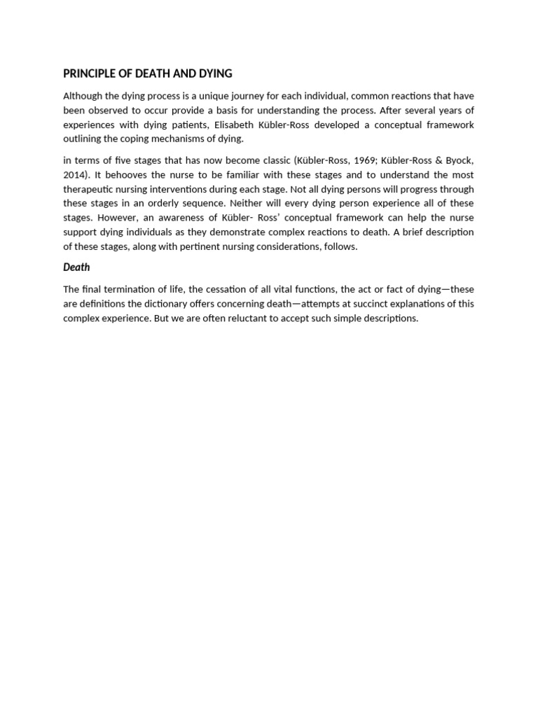 Understanding Kübler-Ross Stages of Dying | PDF | Nonverbal ...