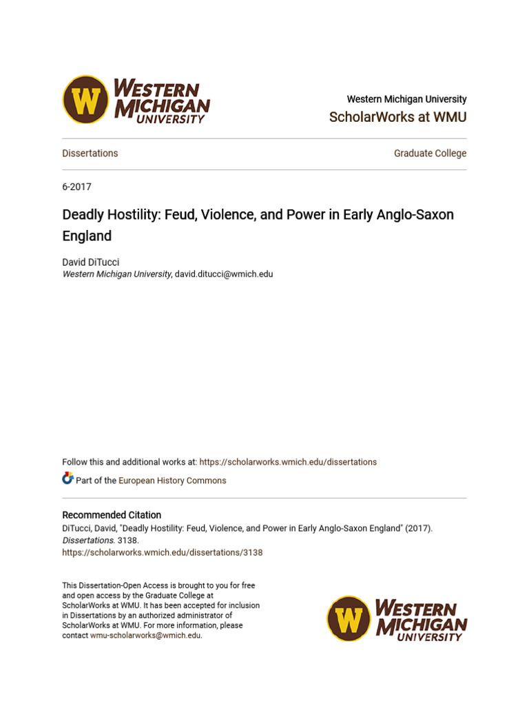 Deadly Feud Violence and Power | PDF | Anglo Saxons | Beowulf