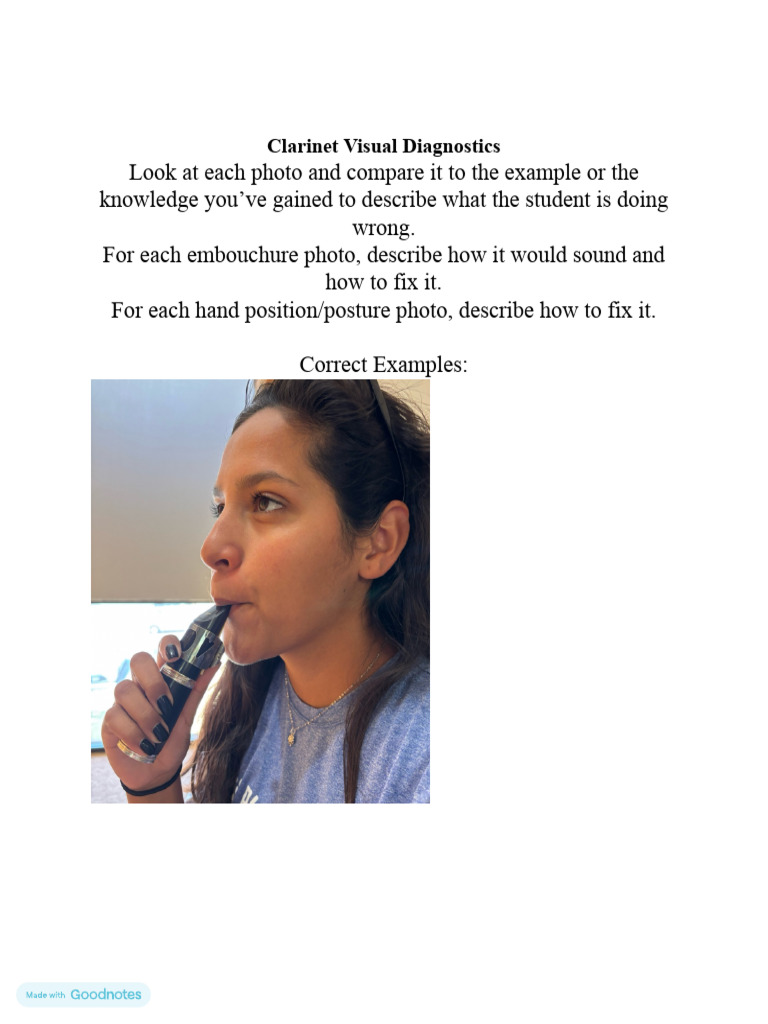 Clarinet Visual Diagnostics Exam | PDF