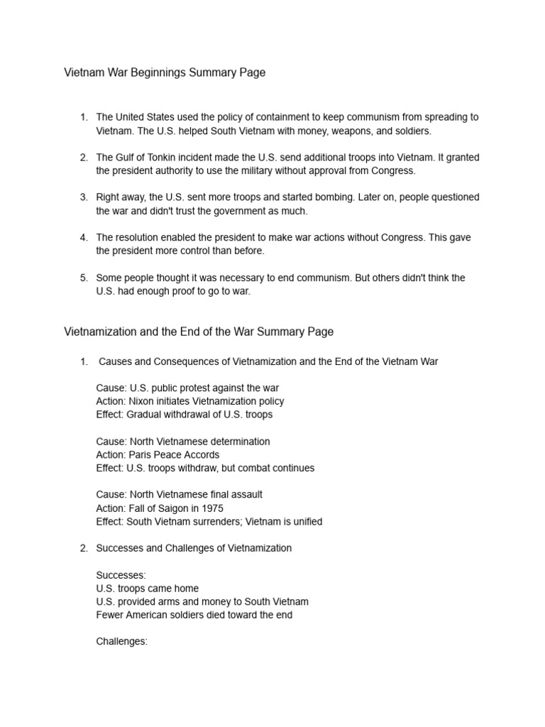 Vietnam War: Key Events and Policies | PDF | Vietnam War | Vietnam