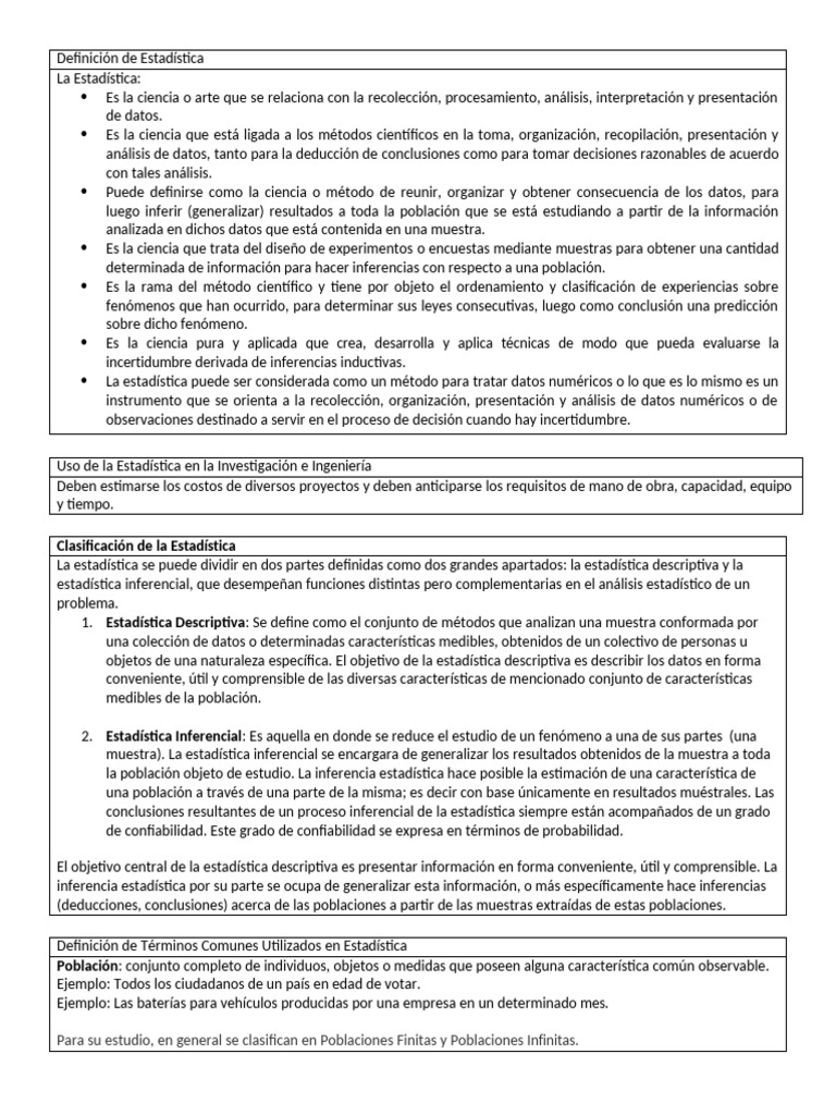 Tarea 3 Estadistica Descriptiva | PDF | Nivel de medida | Estadísticas