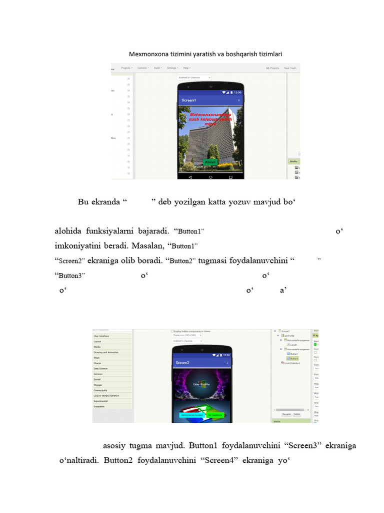 Mobil ilovalarni yaratish 2-modul topshirigi | PDF