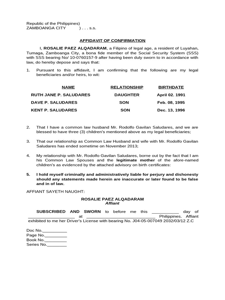 Affidavit of Confirmation - Alqadaram | PDF