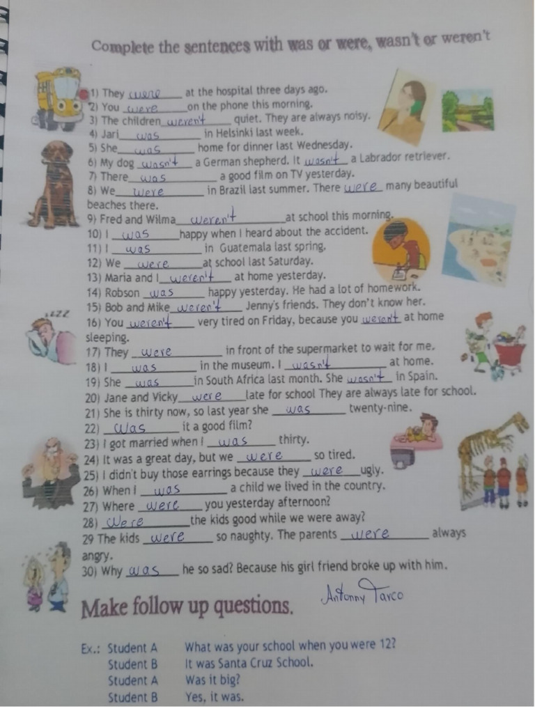 Verb To Be Sentences | PDF