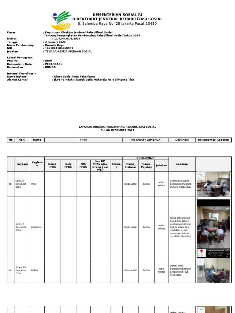 Laporan Desember Kasmila Depi | PDF