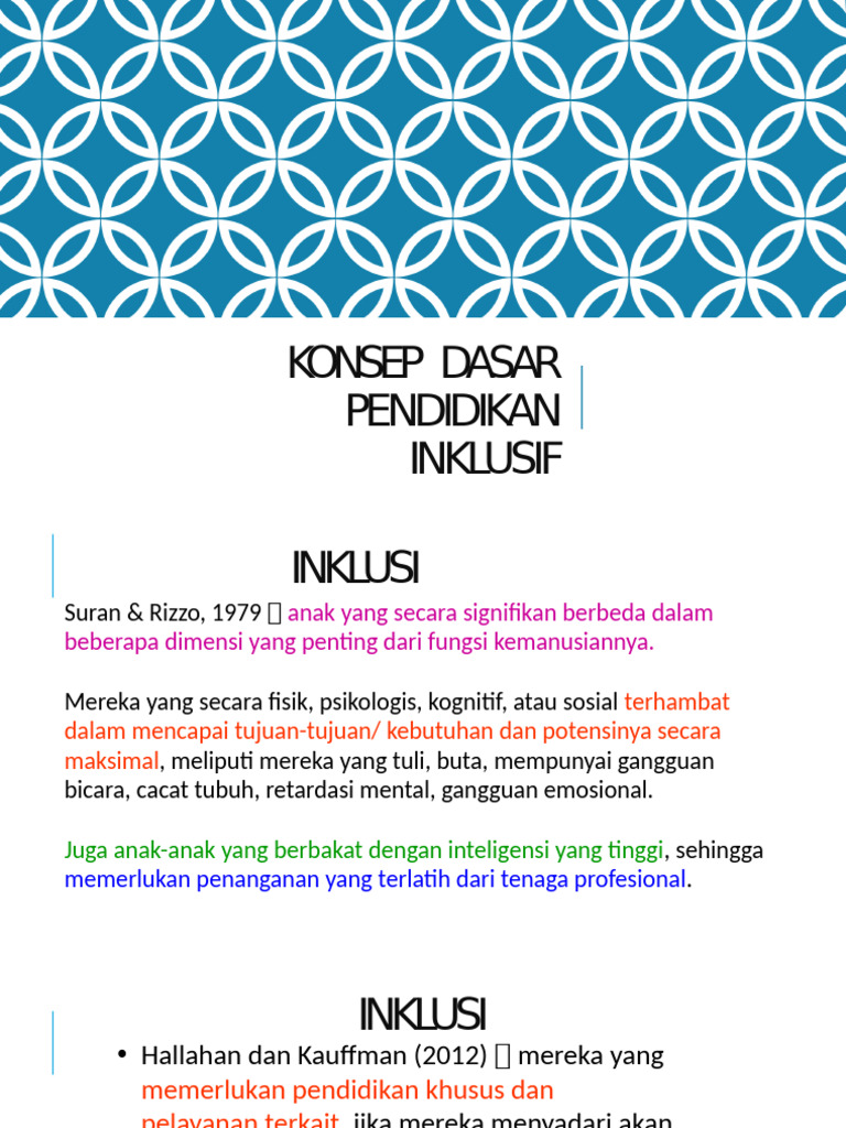 Konsep Dasar Pendidikan Inklusif | PDF
