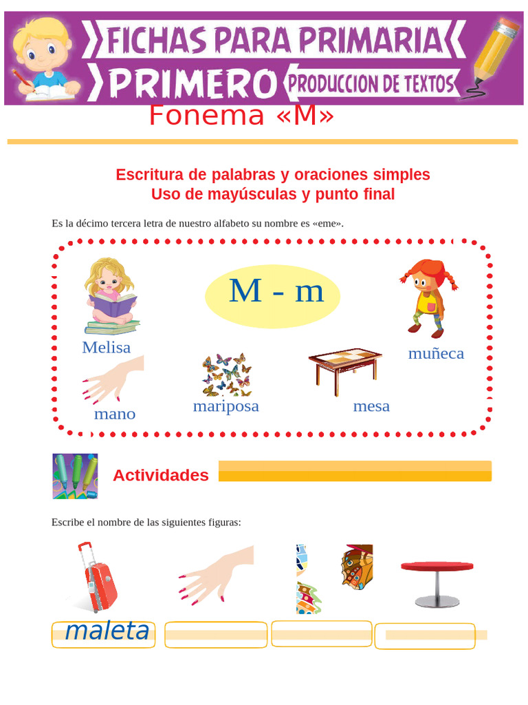 Fonema M para Primer Grado de Primari | PDF