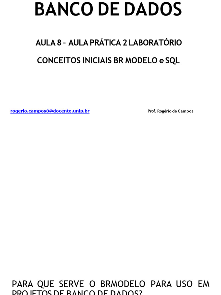 Introdução ao BR Modelo e SQL Server | PDF | Bancos de dados | SQL