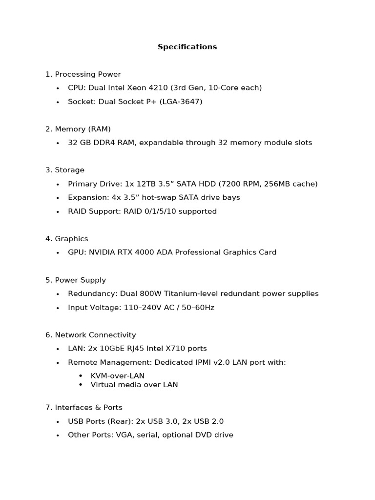 Configuration & Specifications | PDF