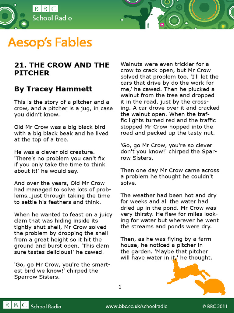 The Crow and The Pitcher | PDF