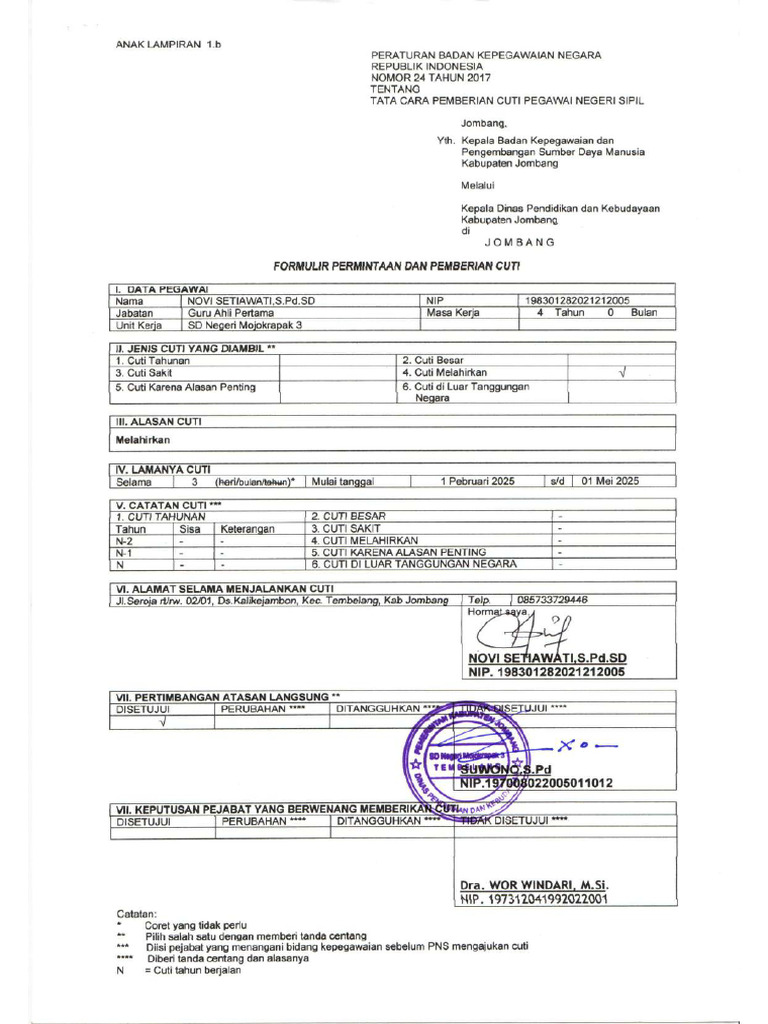 Surat Cuti | PDF