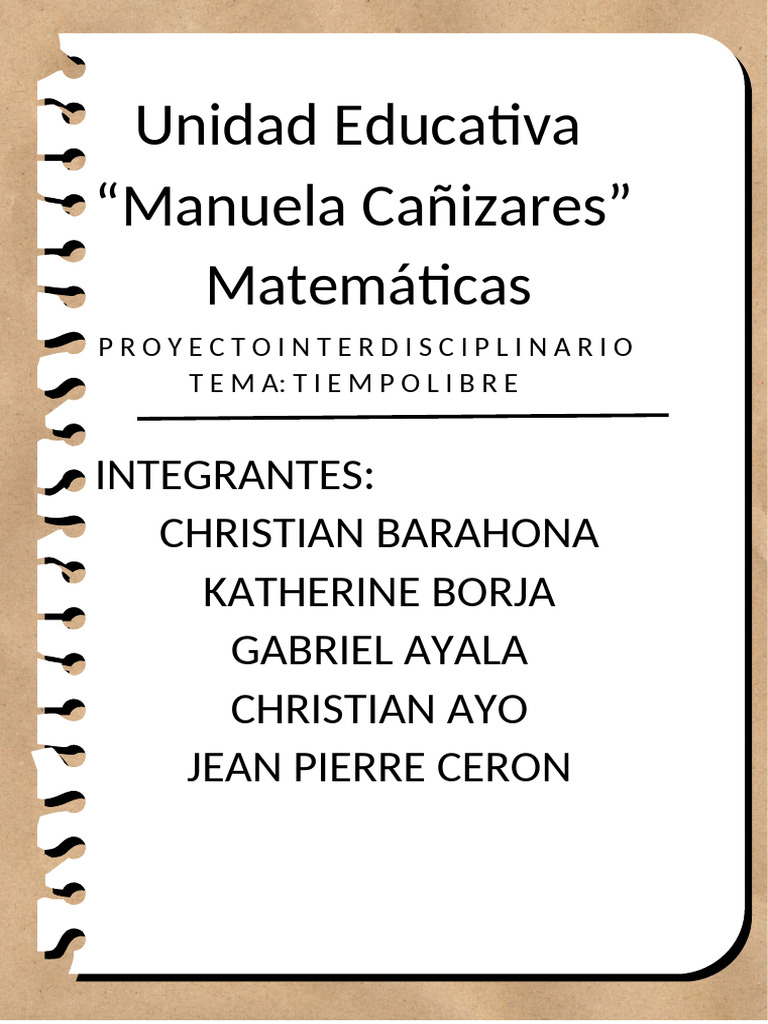 Proyecto Interdiciplinario Mate2 | PDF | Aprendizaje | Bienestar