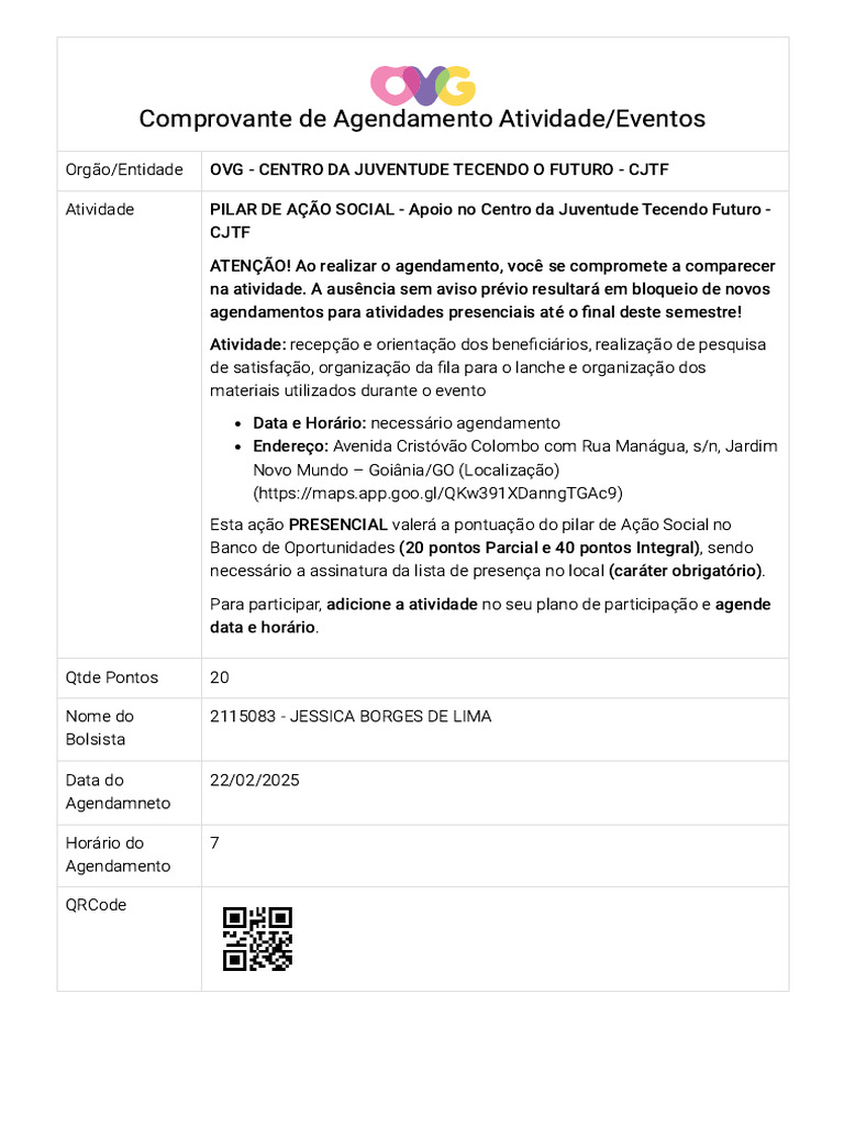 Bolsistas Bolsistas Imprimir Agendamento Atividade 146761 3537 | PDF