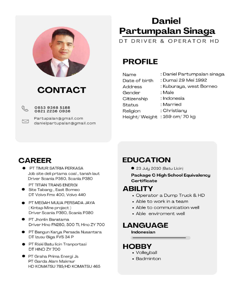 Berkas Lamaran CV DANIEL PARTUMPALAN SINAGA - Dikompresi - Compressed | PDF