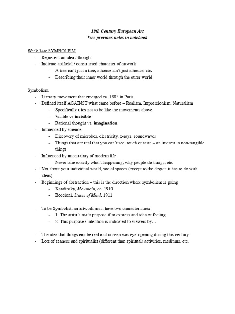 19th Century European Art Notes | PDF | The Arts