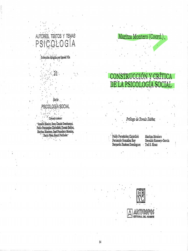 5 - Maritza Montero. Un Paradigma para La Ps Social | PDF