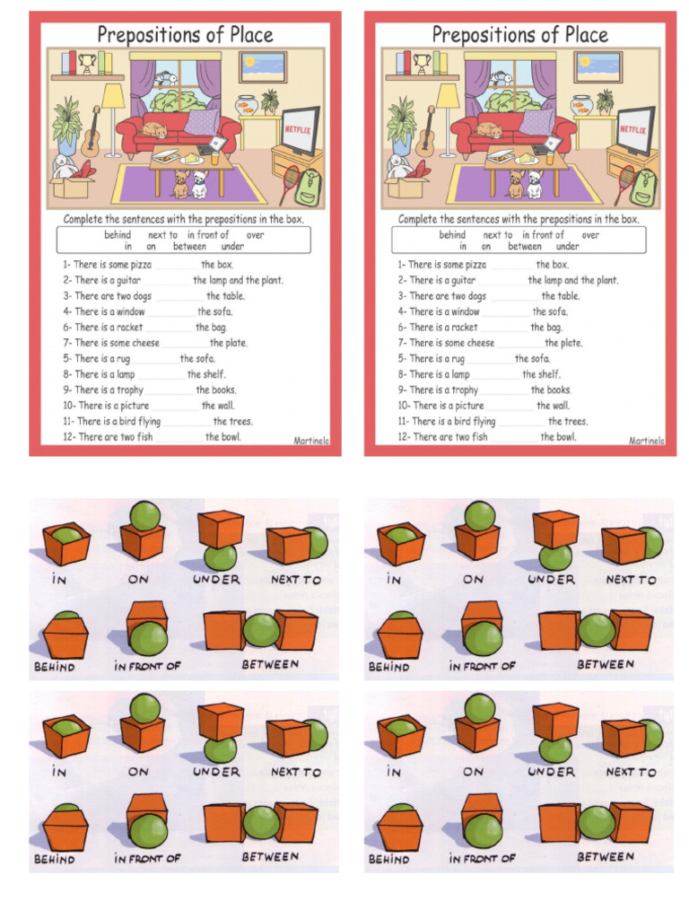 5 Grade Prepositions of Place | PDF