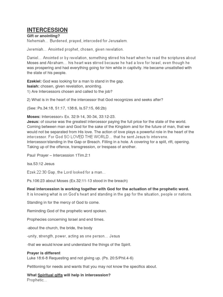 Intercession | PDF | Prayer | Intercession