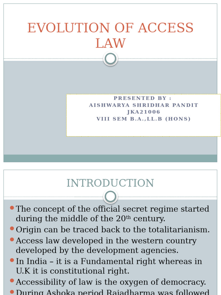 Evolution of Access Law | PDF